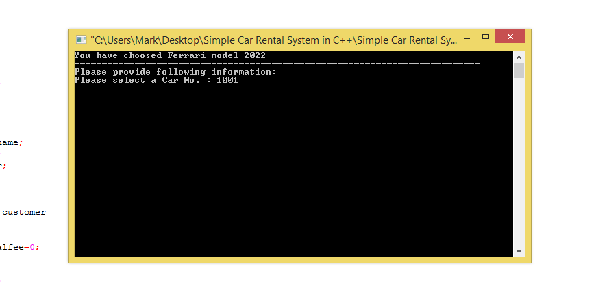 Simple Car Rental System in C++ Free Source Code | SourceCodester